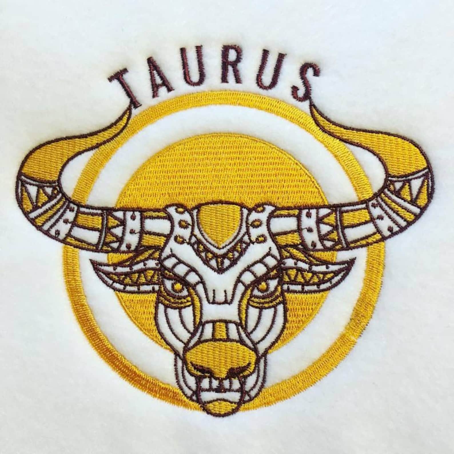 Machine Embroidery Design Taurus Horoscope Zodiac - Etsy