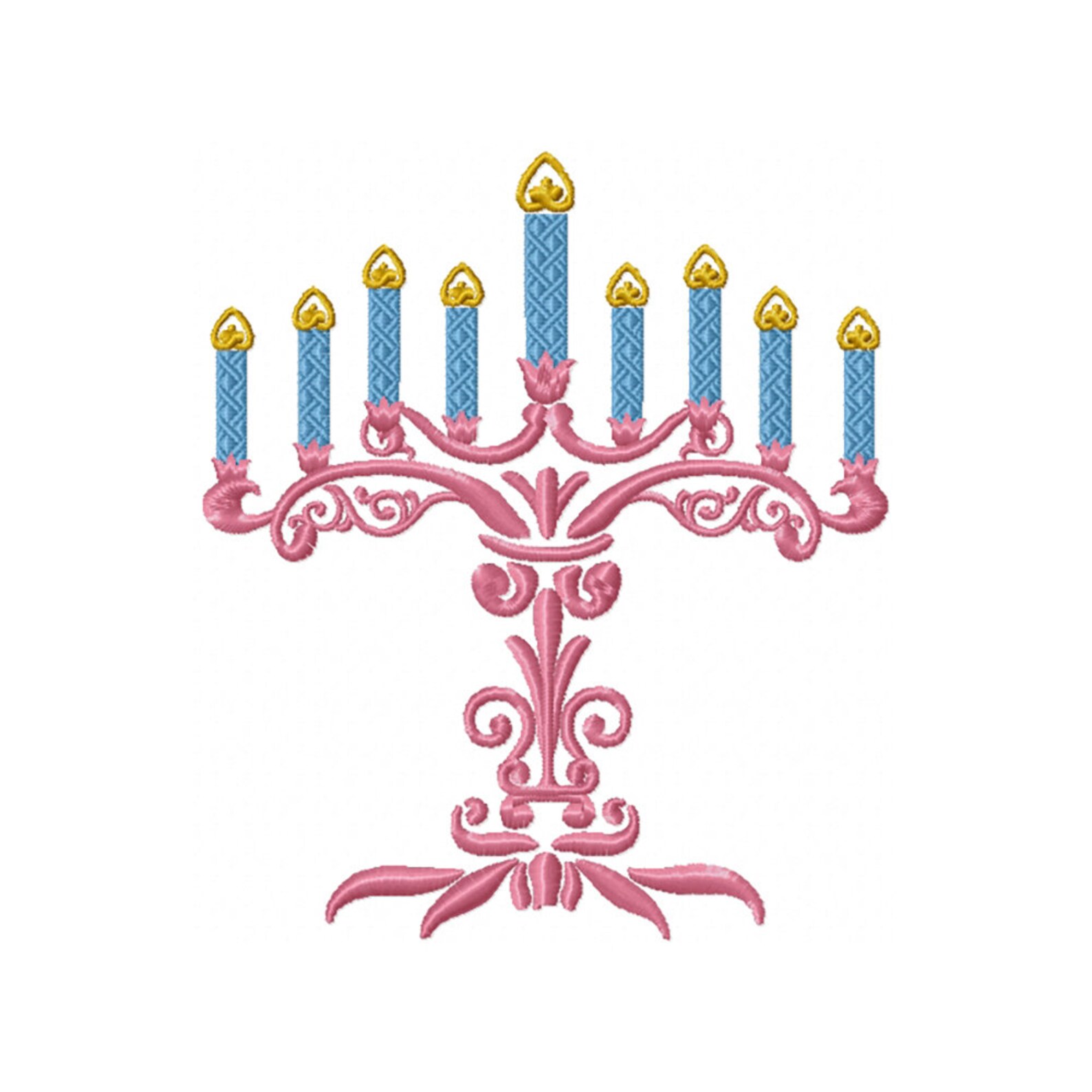 Machine Embroidery Design Menorah Collection of 4 | Etsy