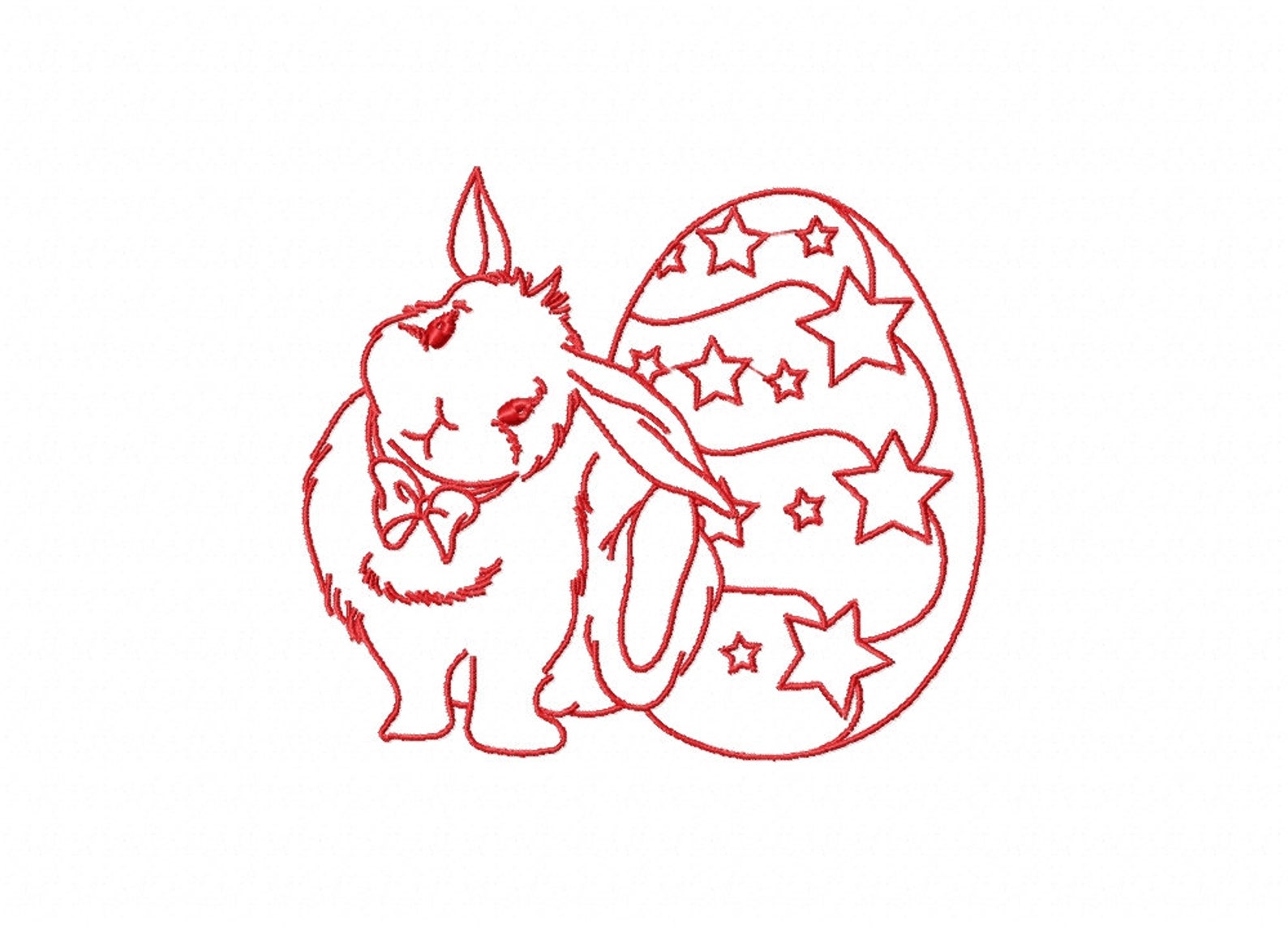 Machine Embroidery Designs Easter Redwork Bunnies Collection | Etsy