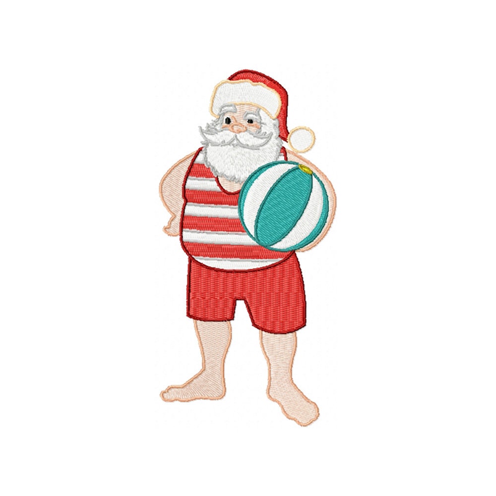 Machine Embroidery Designs Santa on the Beach Full - Etsy