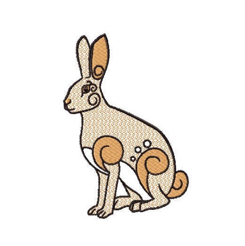 Machine Embroidery Design Ornamental Hare - Etsy