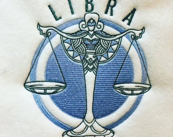 Machine Embroidery Design Libra Horoscope Zodiac - Etsy