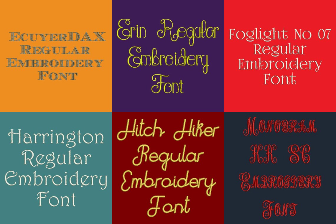 Machine Embroidery Fonts 20 BX Font Bundle Volume 4 | Etsy