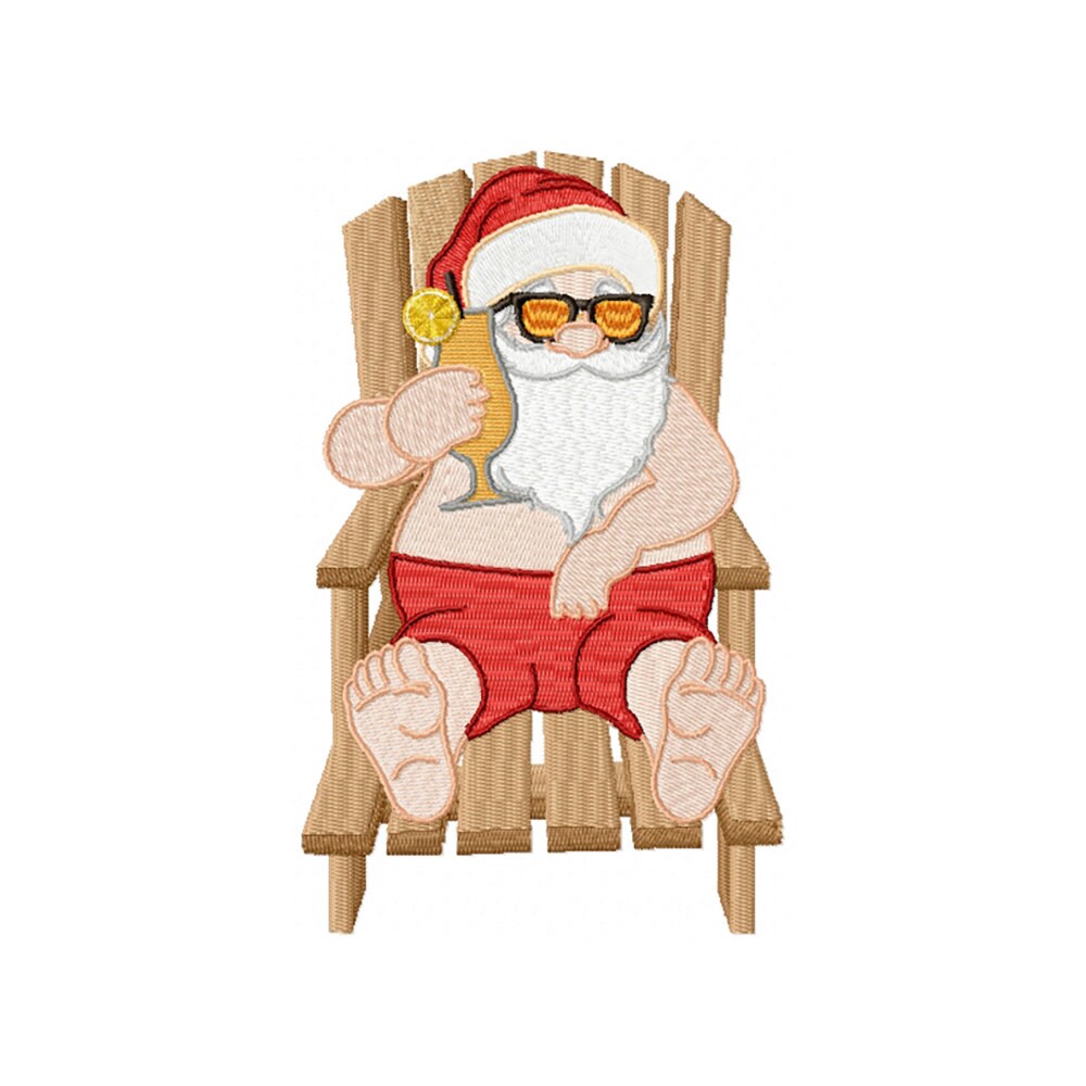 Machine Embroidery Designs Santa on the Beach Full - Etsy