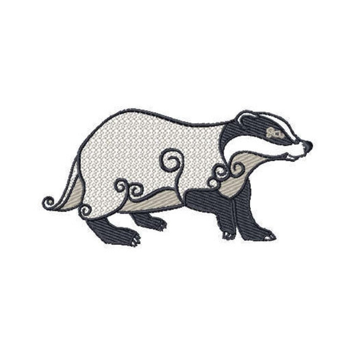 Machine Embroidery Design Ornamental Badger - Etsy