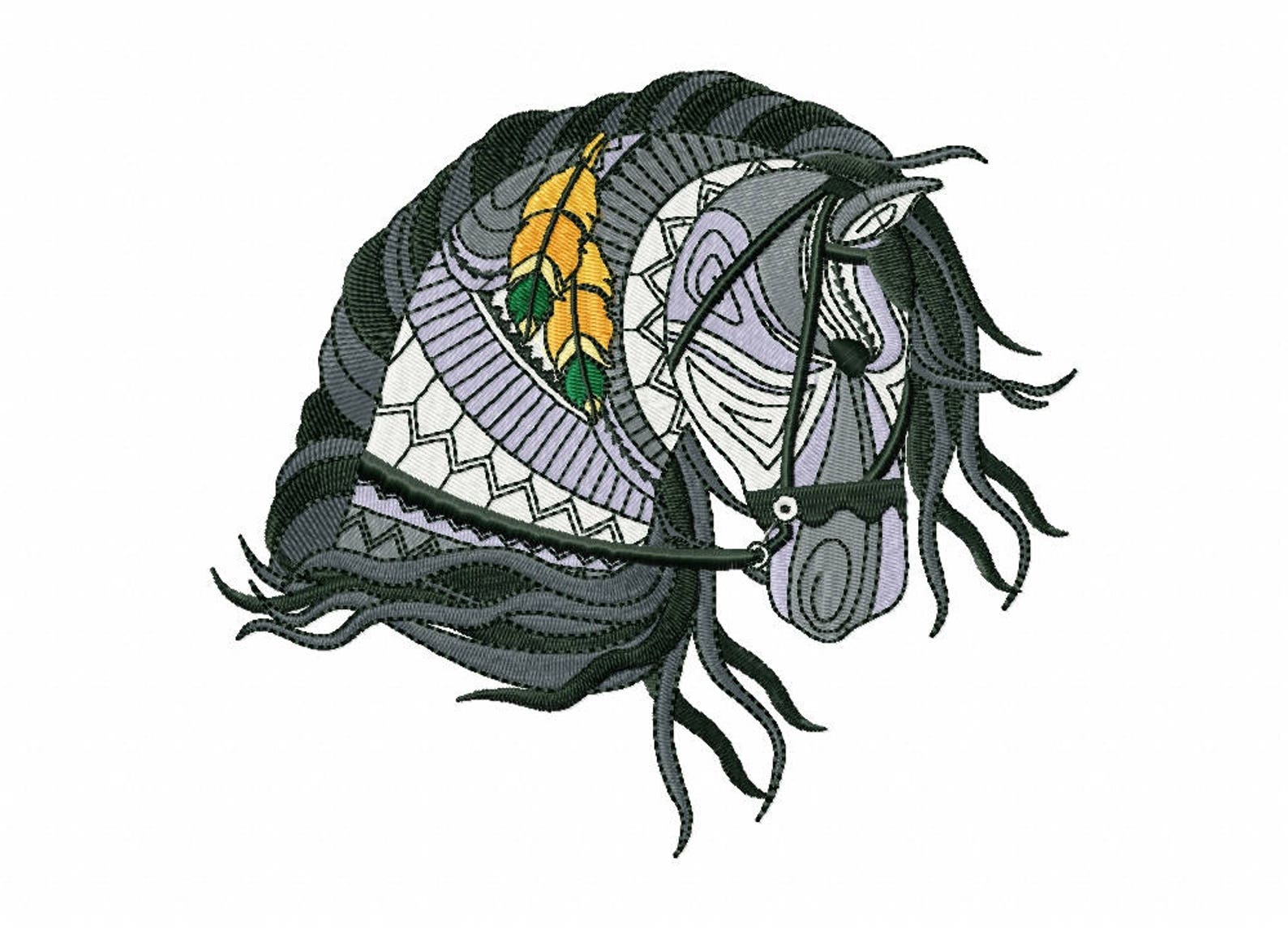 Machine Embroidery Designs Detailed Horses Collection of 4 | Etsy