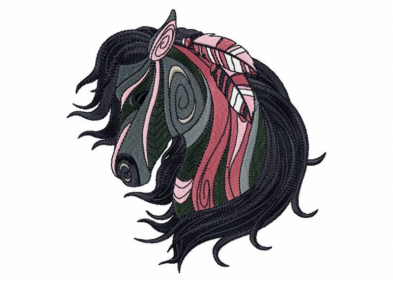 Machine Embroidery Designs Detailed Horses Collection of 4 - Etsy