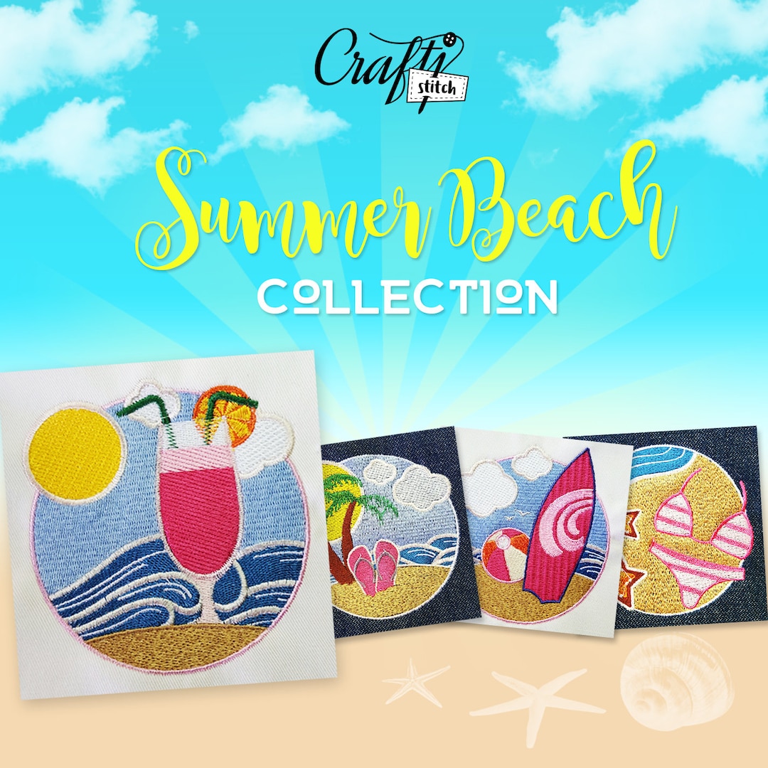 Machine Embroidery Designs - 12 Summer Designs Collection - Etsy