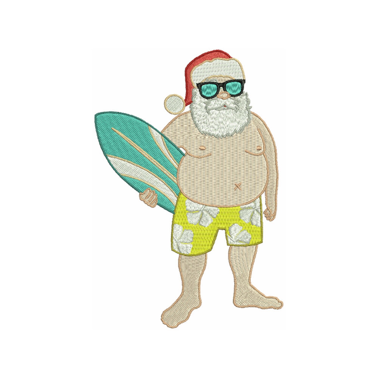Machine Embroidery Designs Santa on the Beach Full - Etsy