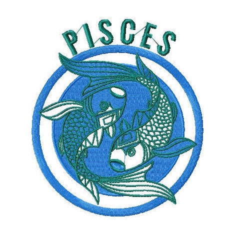 Machine Embroidery Design - Pisces Horoscope - Zodiac Collection #02 - Etsy
