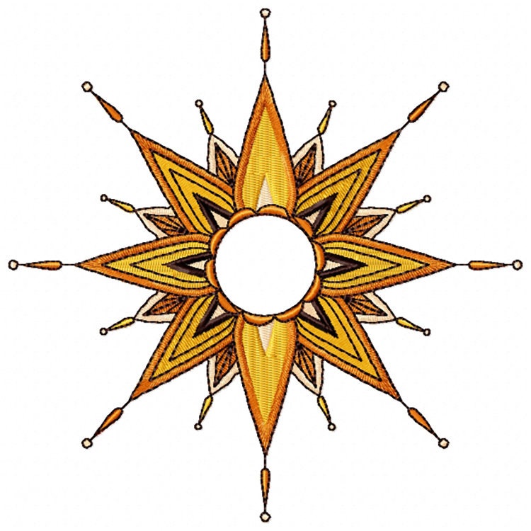 Machine Embroidery Designs Detailed Sun A Collection of 6 | Etsy