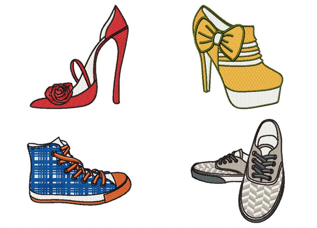 Machine Embroidery Designs - Shoe Collection Bundle #2 - Etsy