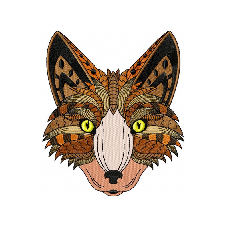 Machine Embroidery Designs Detailed Animal Faces B | Etsy