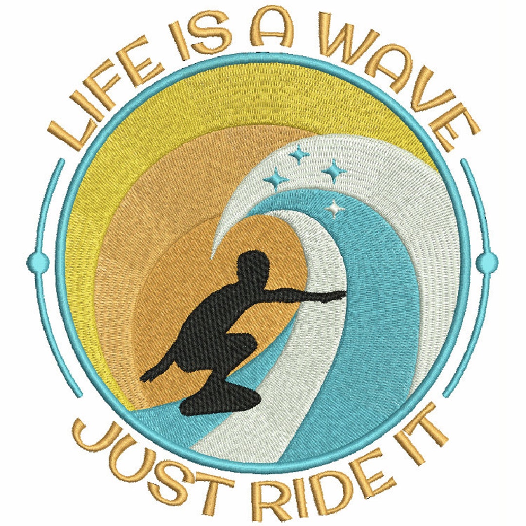 Machine Embroidery Design - Surfing #02 - Etsy