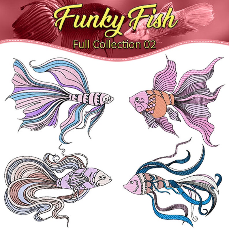 Machine Embroidery Designs Funky Fish Collection 02 of 4 - Etsy