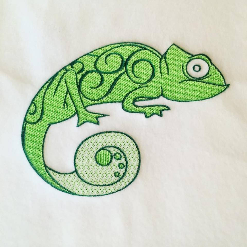 Machine Embroidery Design Ornamental Gecko | Etsy