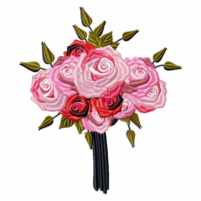 Machine Embroidery Designs Wedding Bouquet Collection of 7 | Etsy