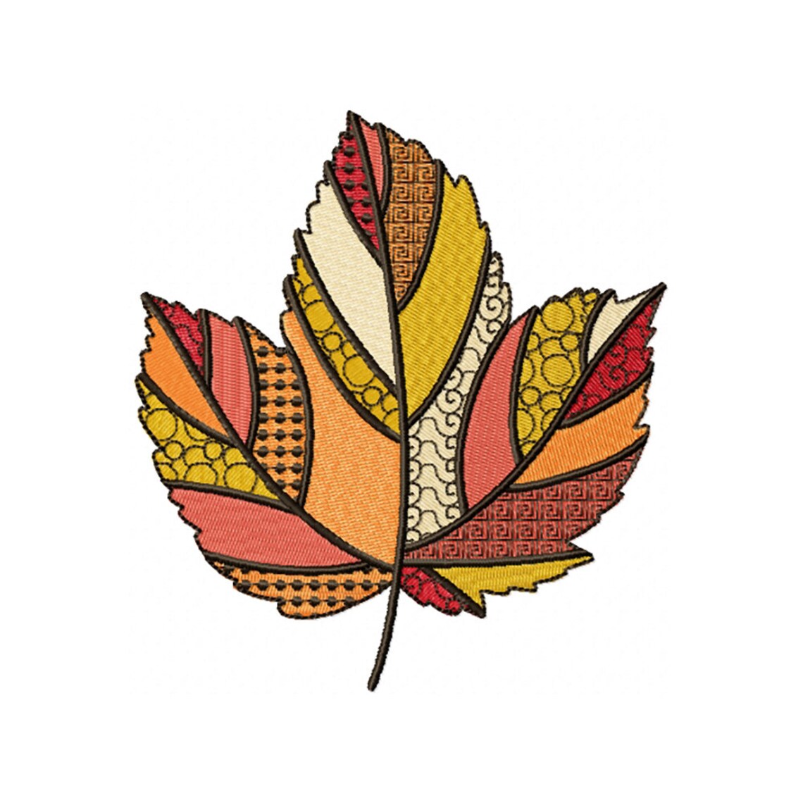 Machine Embroidery Designs Detailed Autumn Leaves Collection | Etsy