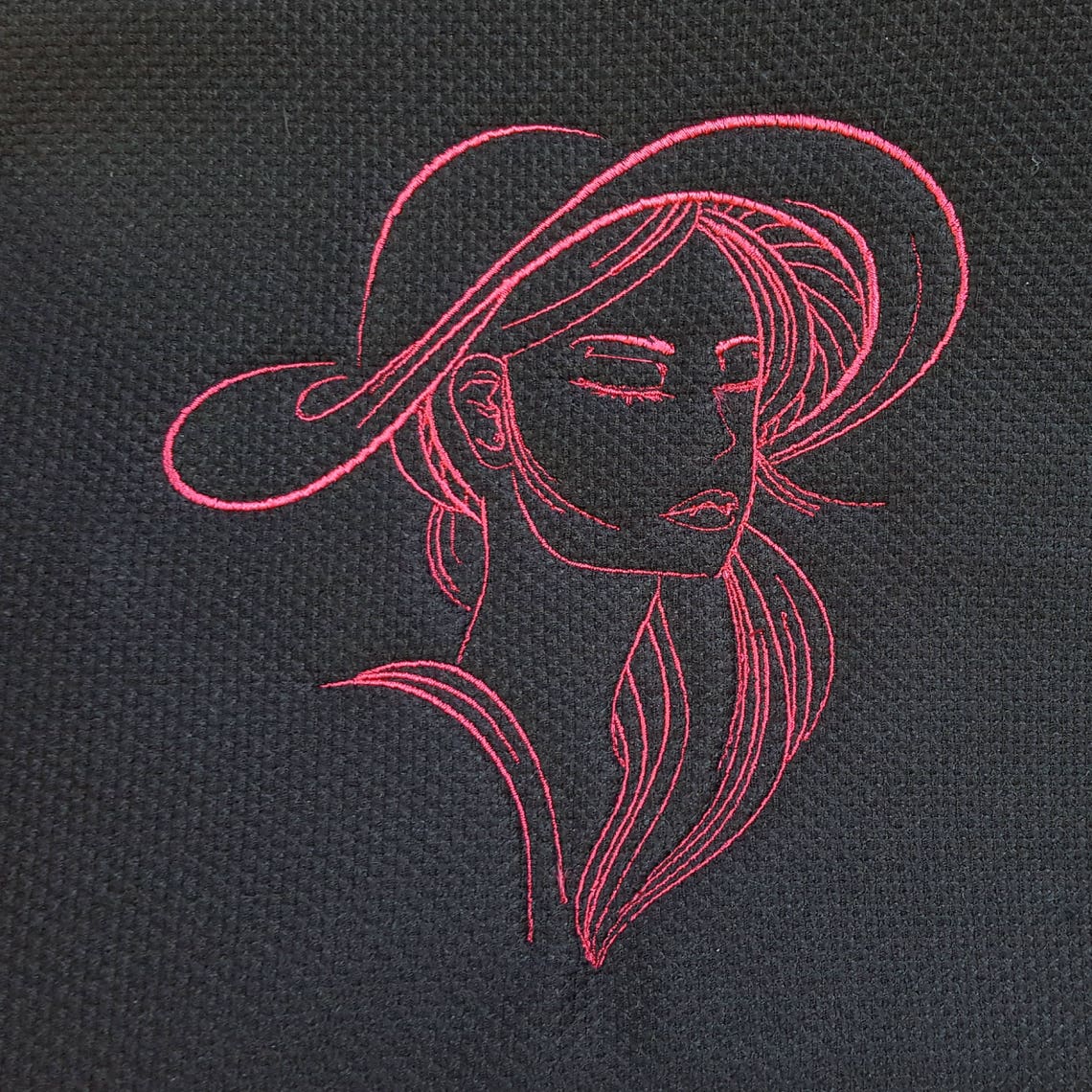 Machine Embroidery Design Hat Modern Ladies Design 3 - Etsy