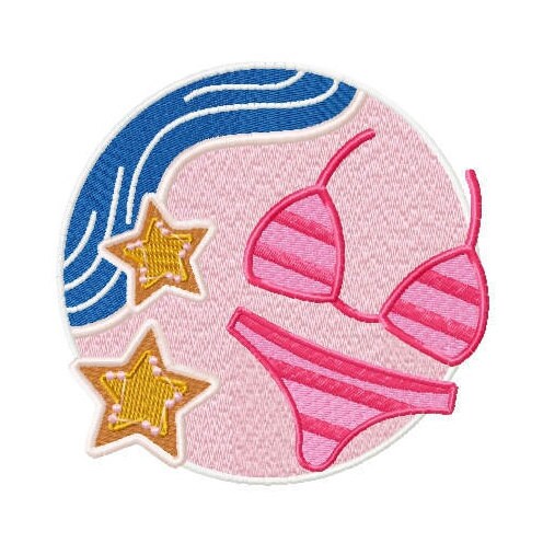 Machine Embroidery Design - Bikini Beach - Etsy