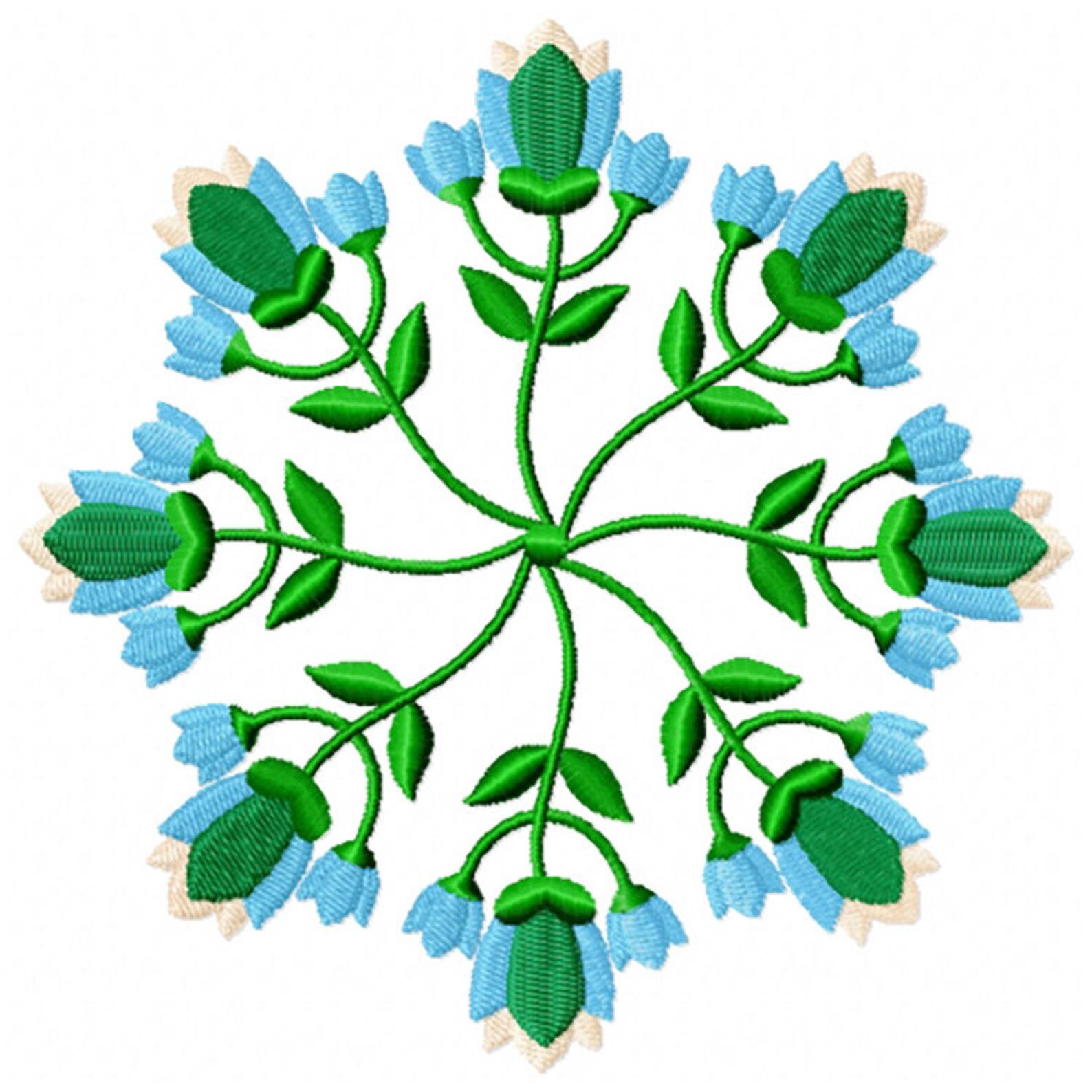 Machine Embroidery Designs Circle of Flowers Version 2 - Etsy