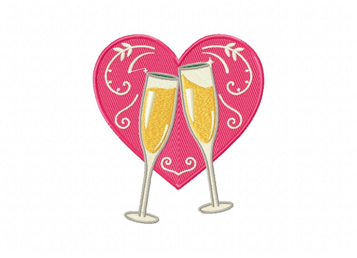 Champagne Toast Collection of 8 Machine Embroidery Designs | Etsy