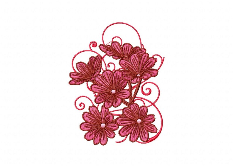 Machine Embroidery Designs Flowers Collection of 13 - Etsy