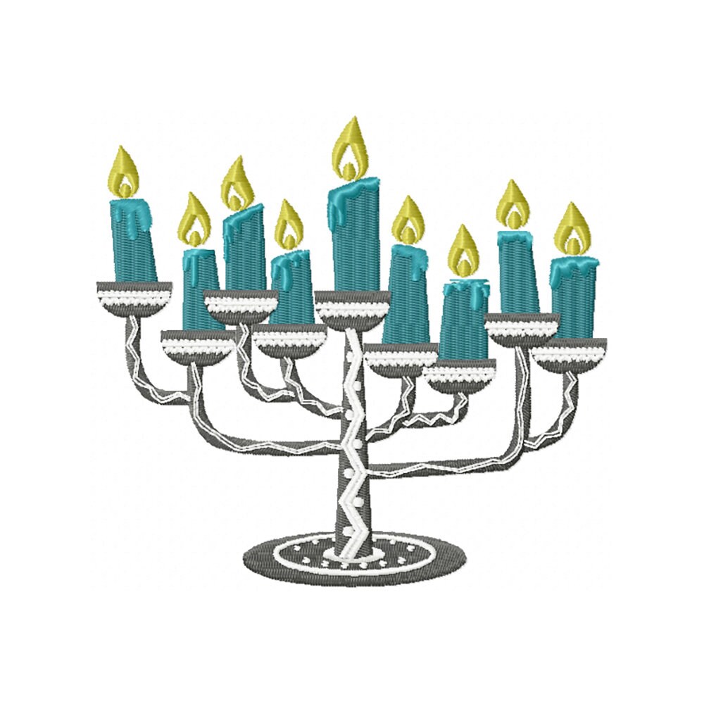 Machine Embroidery Design Menorah Collection of 4 | Etsy