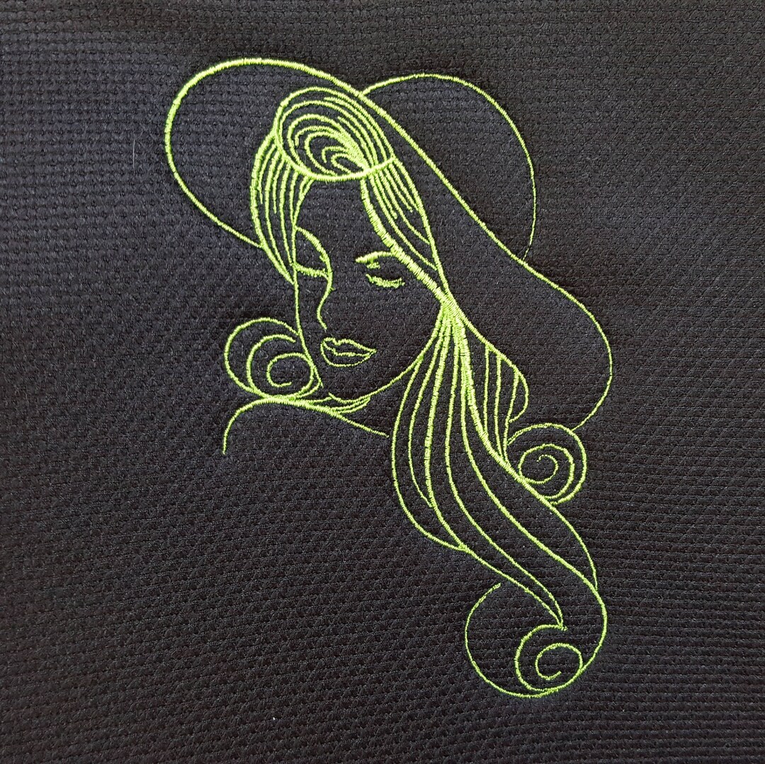 Machine Embroidery Design - Summer Hat Modern Ladies #6 - Etsy