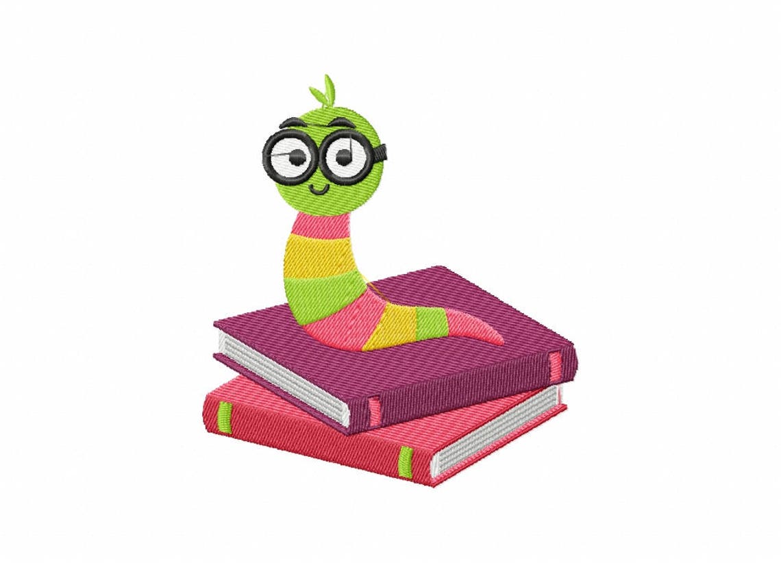 Machine Embroidery Designs Bookworm Collection 6 | Etsy