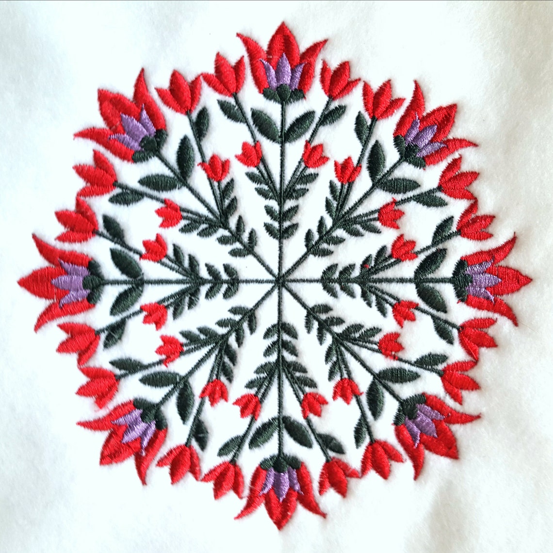 Machine Embroidery Design - Circle of Flowers Design #01 - Etsy