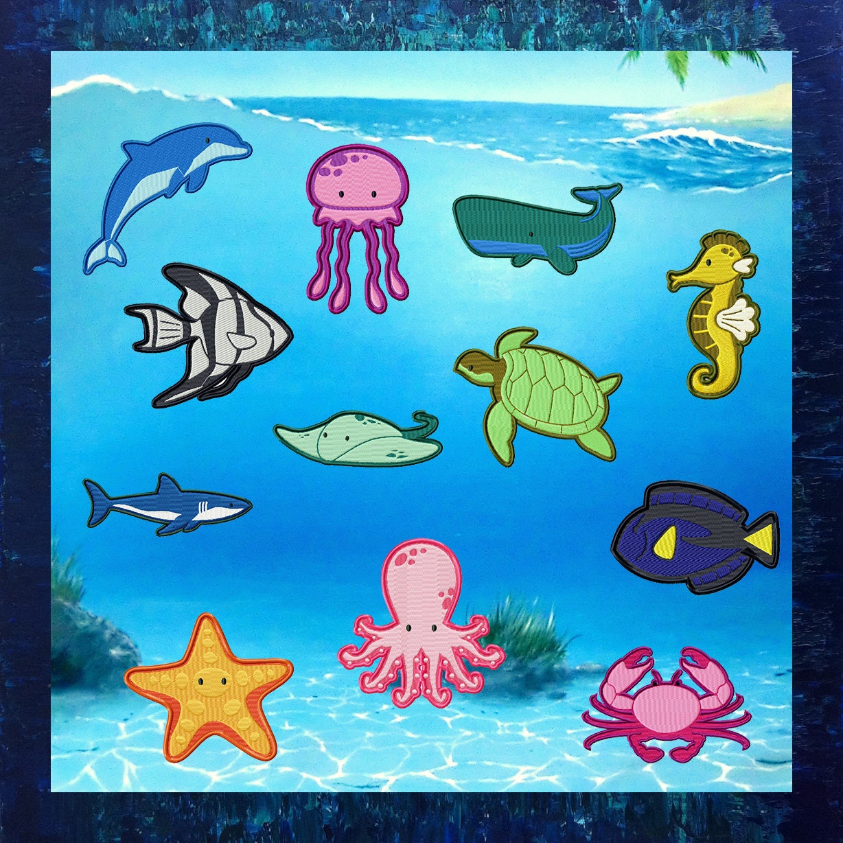 Under The Sea Collection 24 Stitched and Applique Machine | Etsy