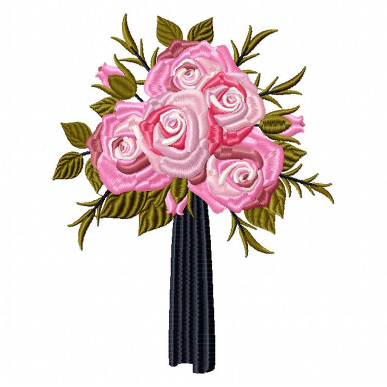 Machine Embroidery Designs Wedding Bouquet Collection of 7 - Etsy