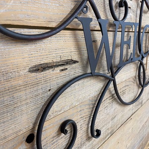 Elegant Iron Scrolled Welcome Wall Decor Flat Black - Etsy