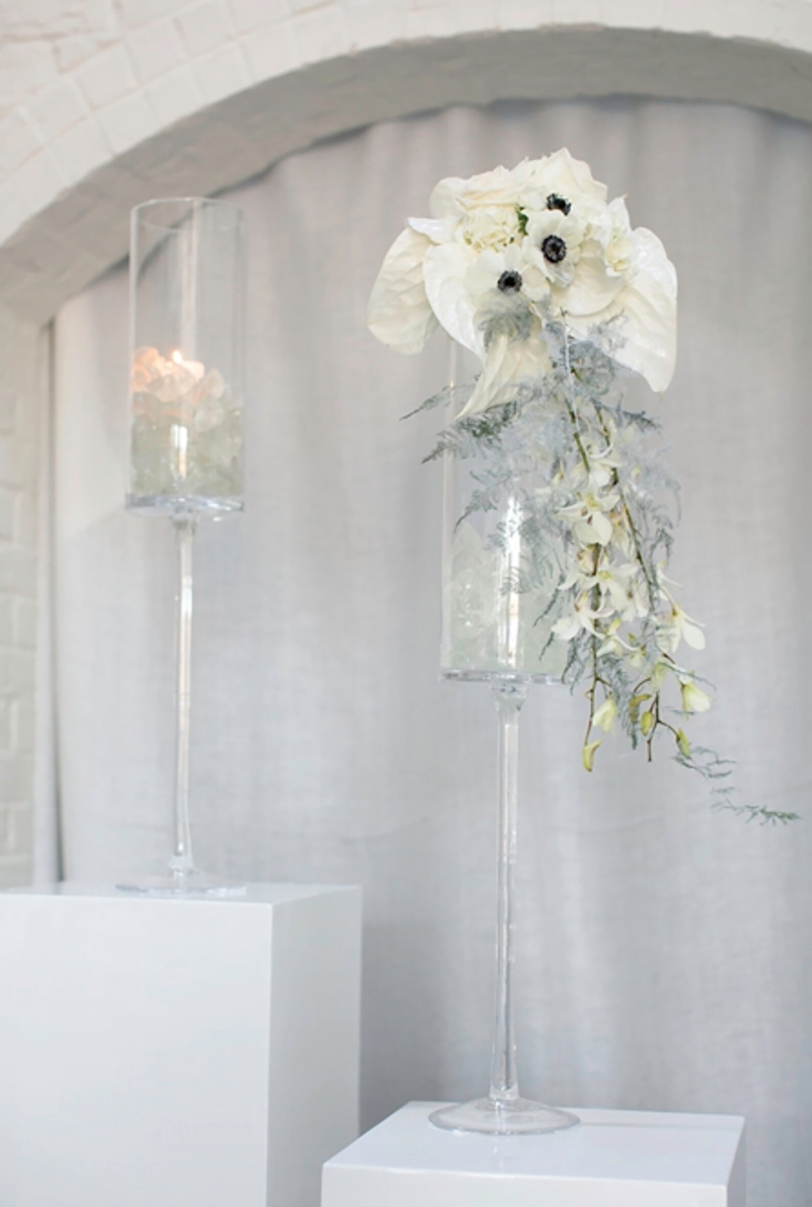 Glass Vase Tall Glass Centerpiece Large Centerpiece Elegant - Etsy