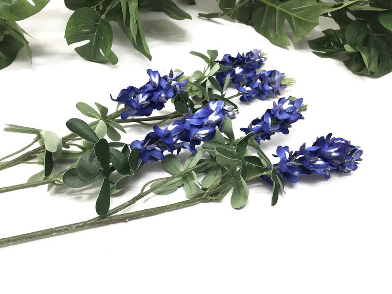 Artificial Bluebonnet Stem, 20" Faux Lupine, Blue Flower Arrangement - Etsy