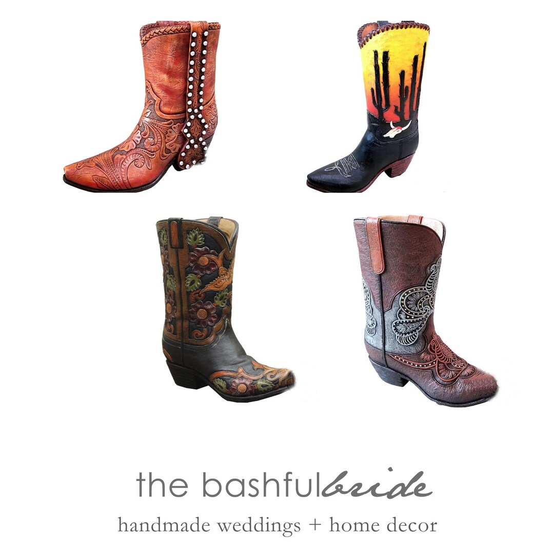 Cowboy Boot Bud Vase: Southwestern Wedding Decor, 4 Styles - Etsy