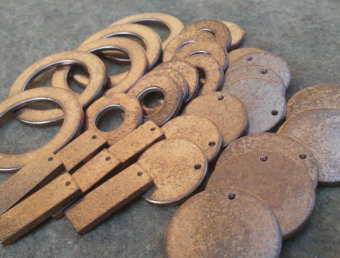 40pc Antiqued Bronze Metal Stamping Blanks, Rectangle and Washer Mix - Etsy