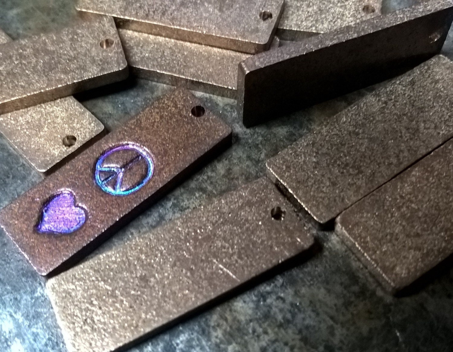 Bronze Blanks, Metal Stamping Blanks, Rectangle Blanks, Antiqued Pure ...