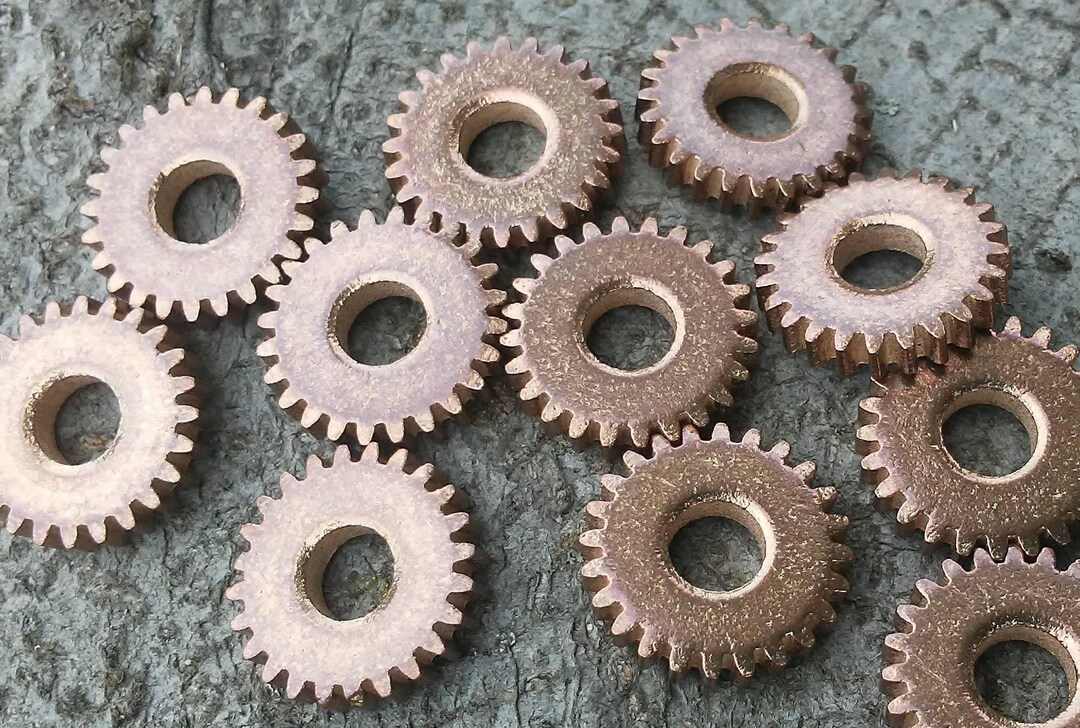 10pc, Gear Metal Stamping Blanks, Antiqued Pure Bronze Metal, Jewelry ...