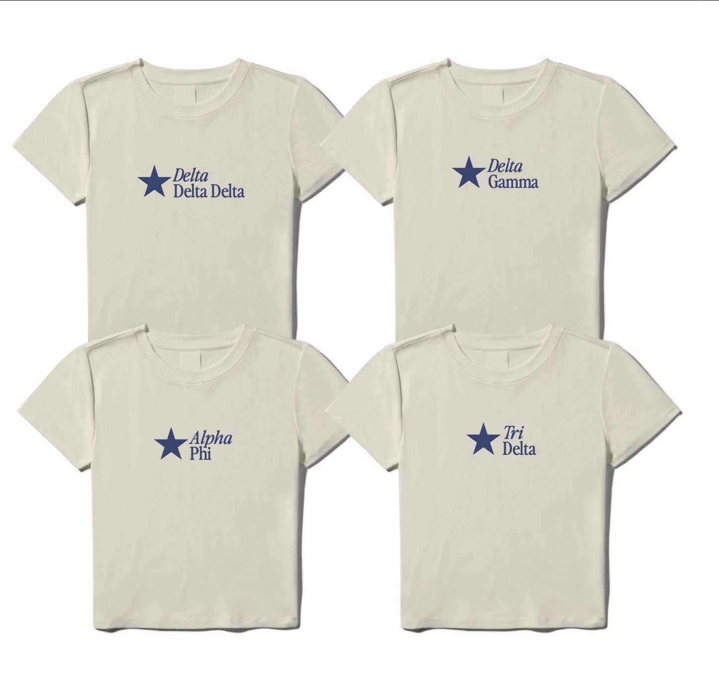 Sorority Cropped Tee / Chi Omega Baby Tee / Zeta Tau Alpha / Gamma Phi T-shirt / Sorority Star ...