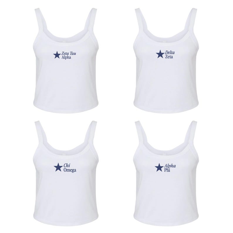 Custom Sorority Tank Top / Chi Omega Top / Zeta Tau Alpha / Gamma Phi ...