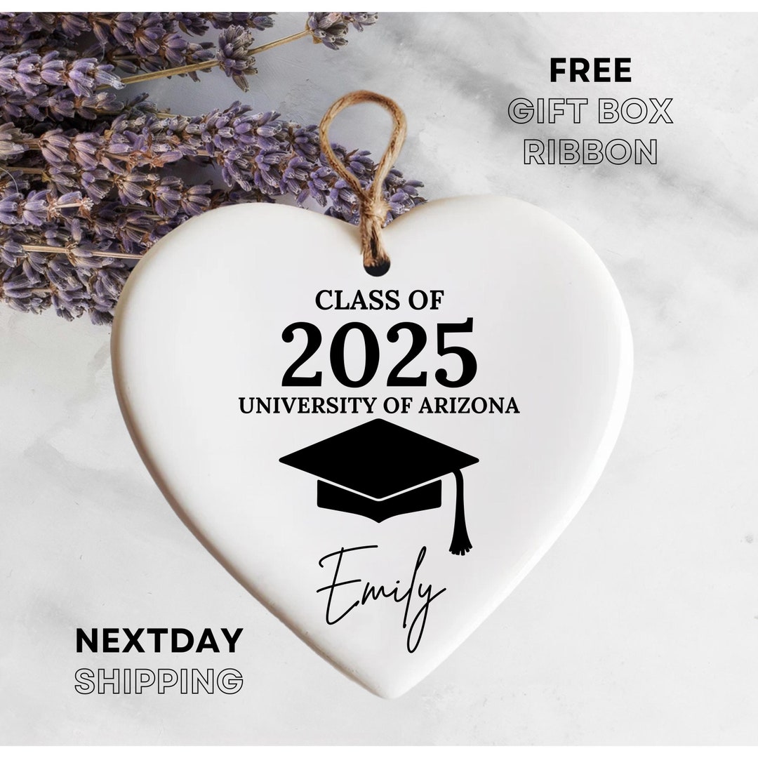 Custom Graduation Christmas Ornament, Class of 2025 Graduation Heart ...