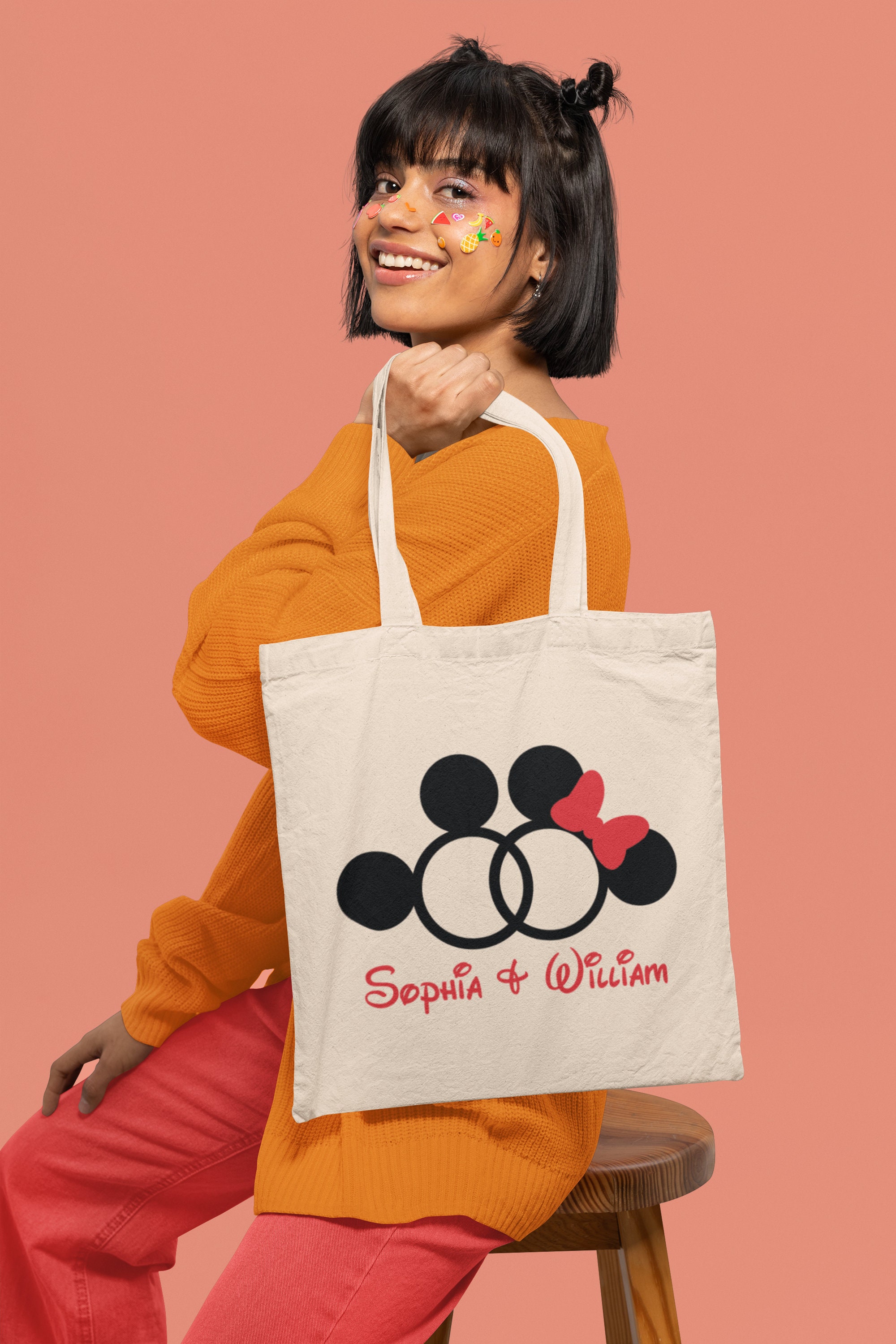 Custom Disney Tote Bag, Disney Couple Tote Bag, Disney Bag, Disneyland ...