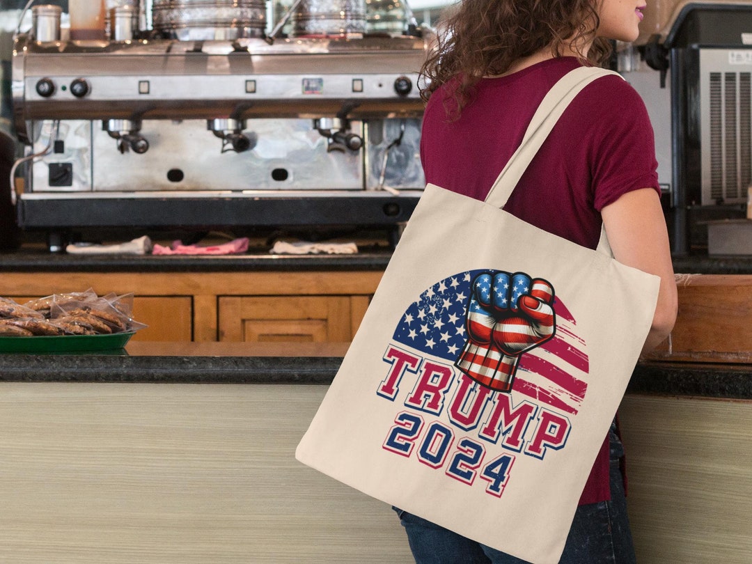 Trump Fight Tote Bag, God Bless Trump, President Donald Trump 2024 Tote ...