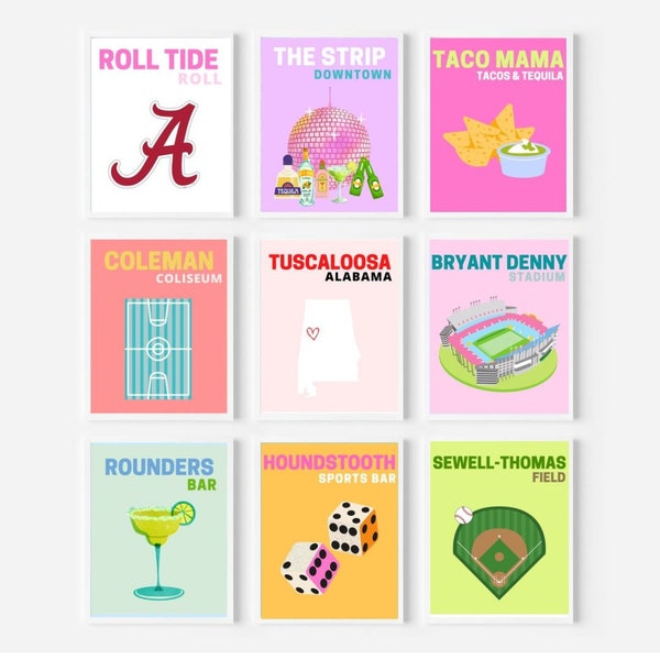 University of Alabama Poster - Etsy Ireland