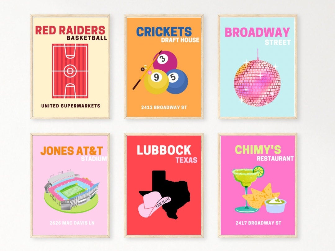 Texas Tech Preppy Prints Set of 6 Digital Print Preppy - Etsy