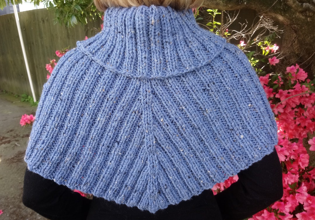 Shoulder Cape Capelet Neck Warmer Denim Blue Tweed Wool Medium - Etsy