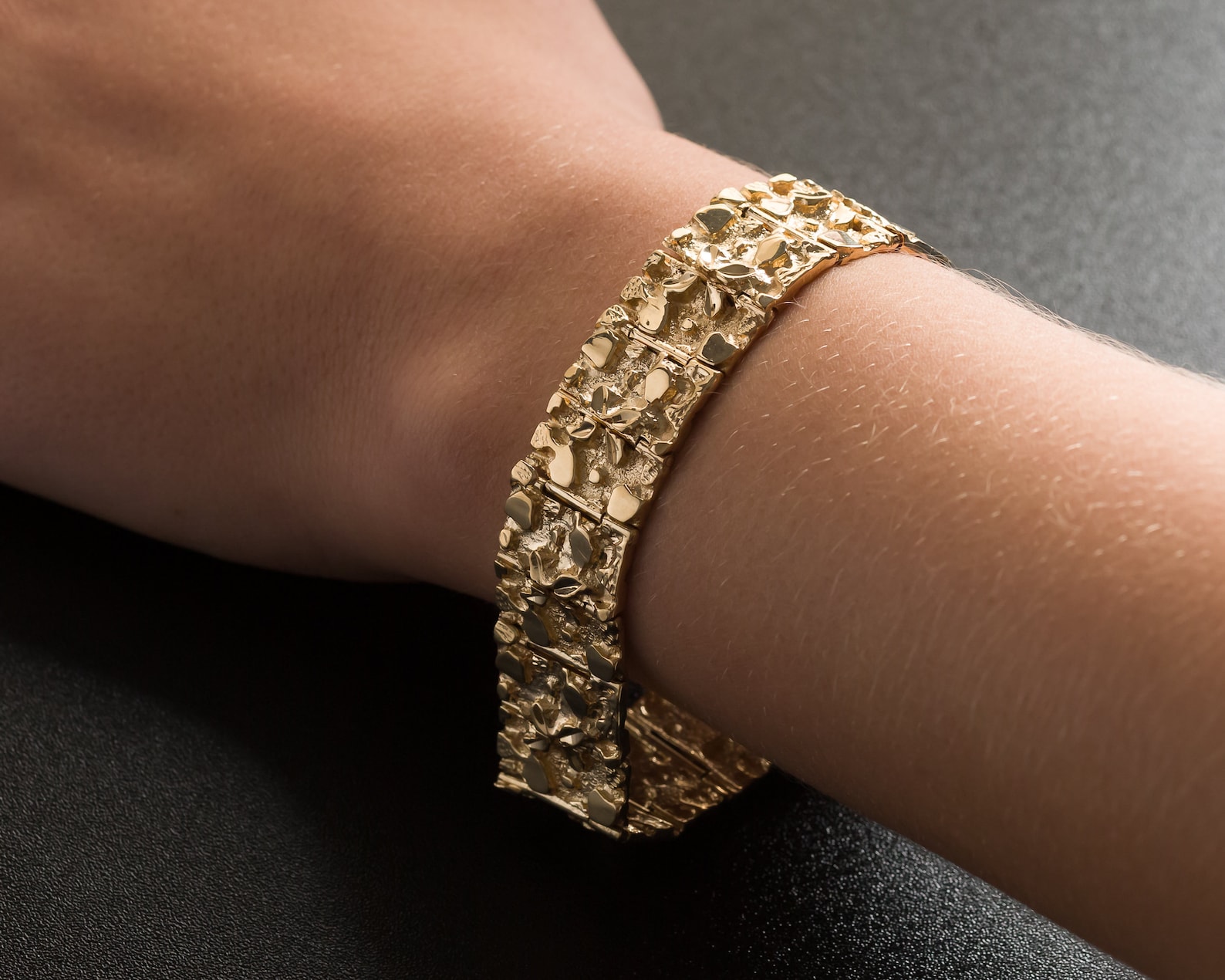 Pulsera de oro vintage pulsera gruesa pulsera de oro pesado | Etsy