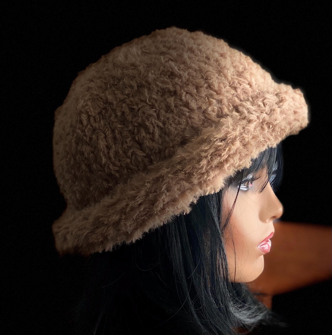 Women’s Furry, Rolled Brim Winter Hat. - Etsy